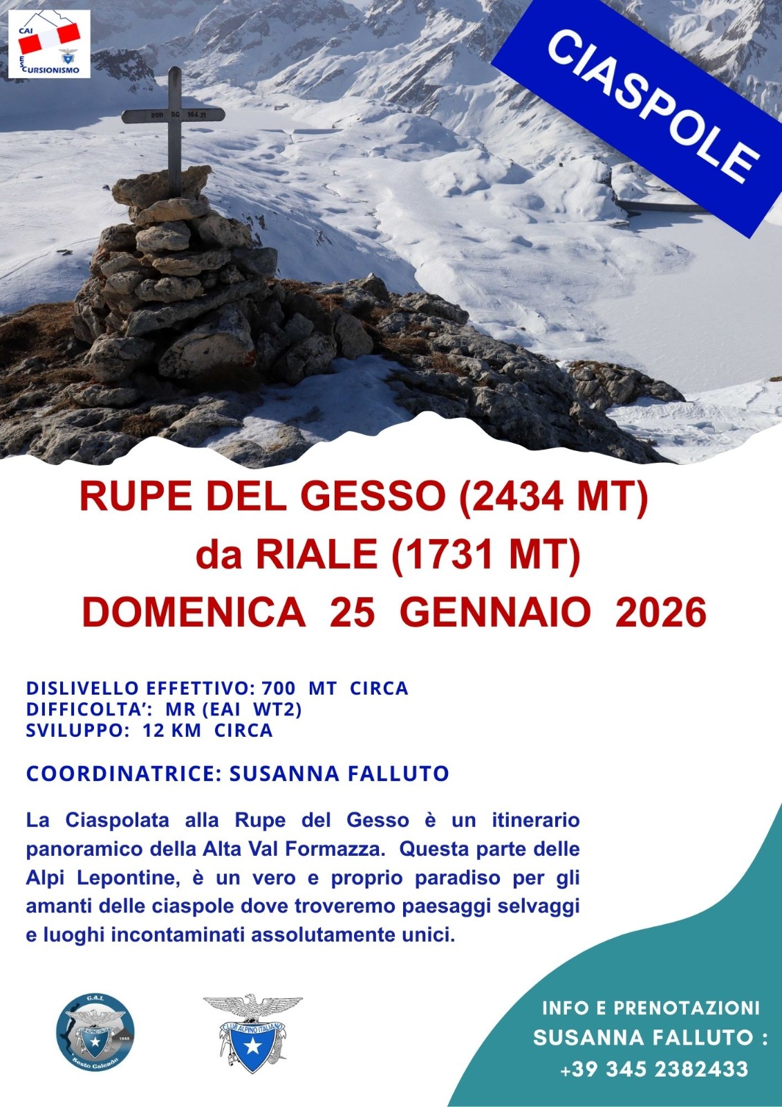 Ciaspolata alla Rupe del Gesso Val Formazza -Domenica 25 gennaio 2026 ...